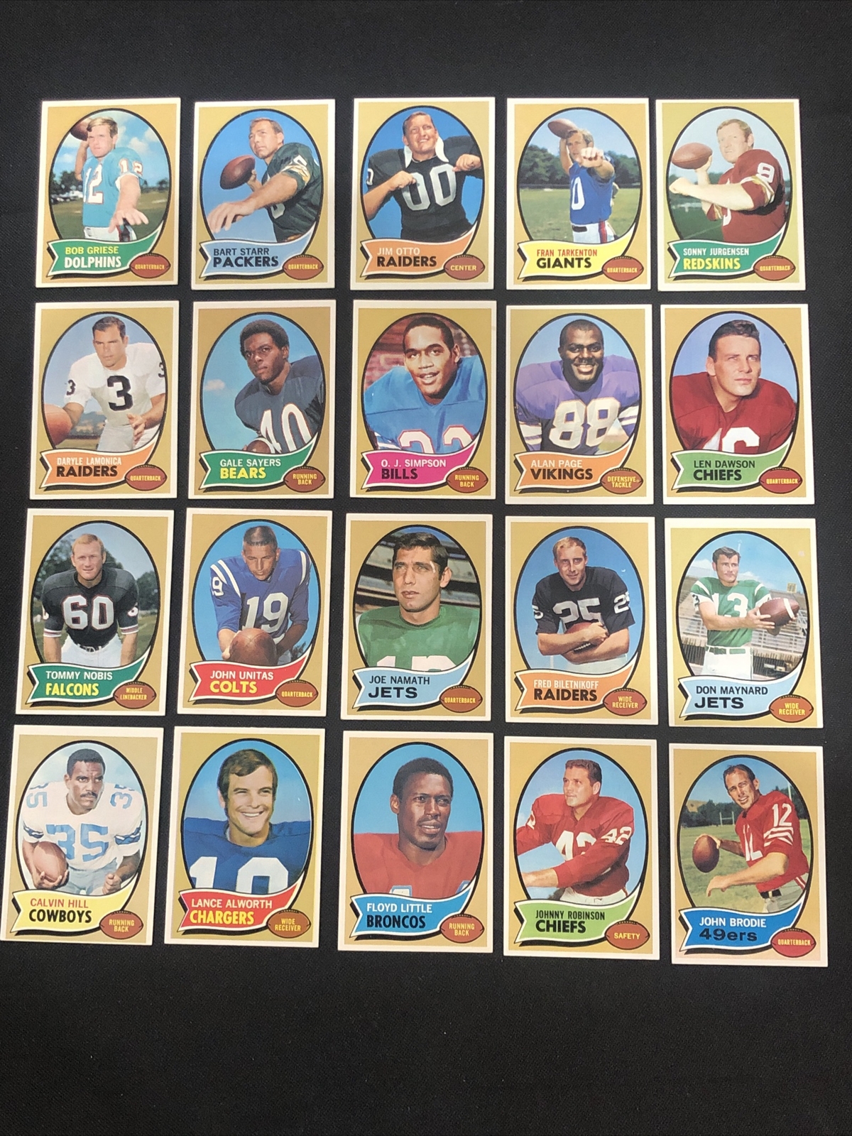 1970 TOPPS FOOTBALL Complete Set 263 Cards Near Mint NM 🔥Beautiful High ...