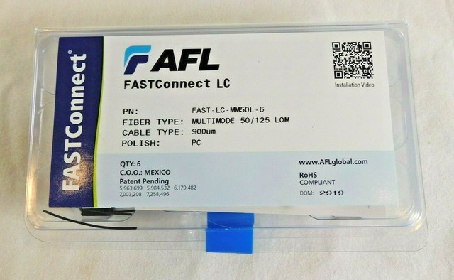 AFL FAST Fiber Connector Multimode 50/125 OM3/OM4 LC Qty. 6 – FAST-LC ...
