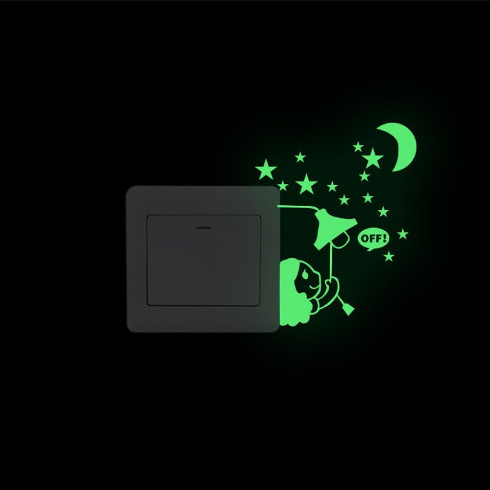 Light Switch Sticker On-off Sticker Switch Outlet Luminous Wall Sticker ...