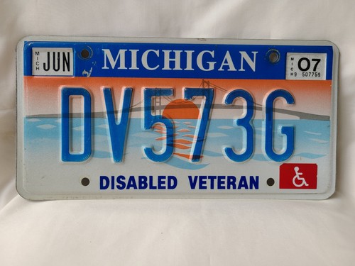 Vintage 2007 Michigan Disabled Veteran License Plate 7223 | eBay