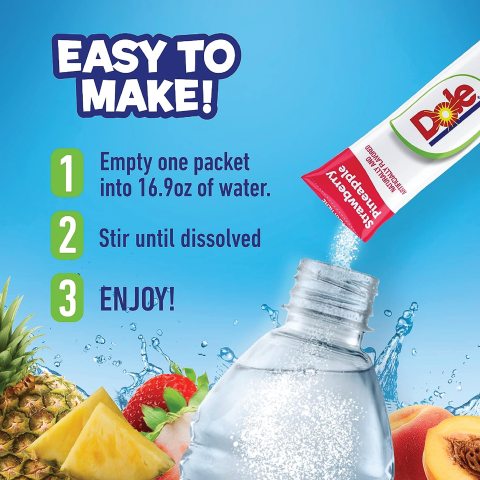 12x Packs Dole Strawberry Pineapple Sugar Free Drink Mix | 6 Packets ...