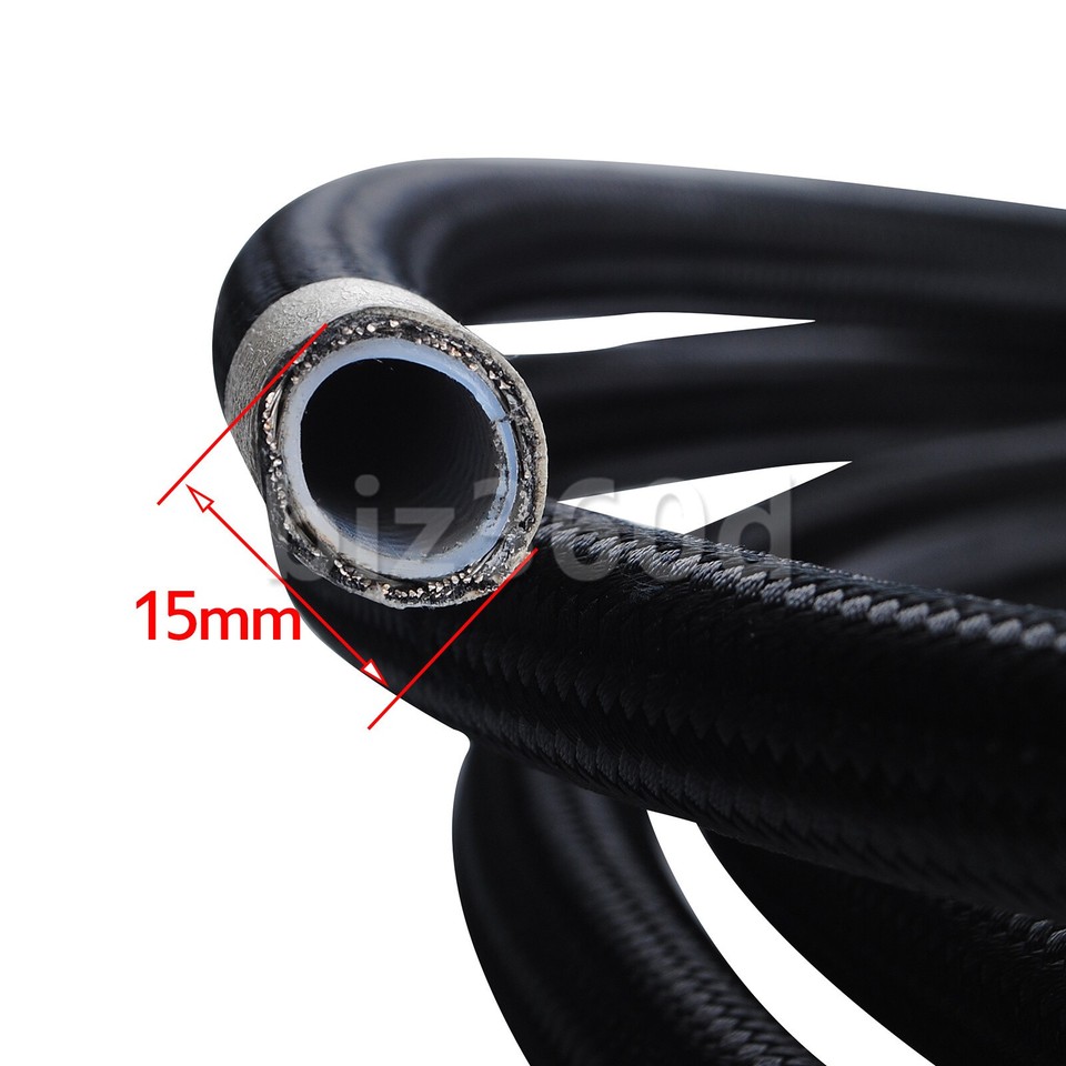 3 Meter AN8 -8AN Fitting Stainless Steel Nylon Braided Oil Fuel Hose ...