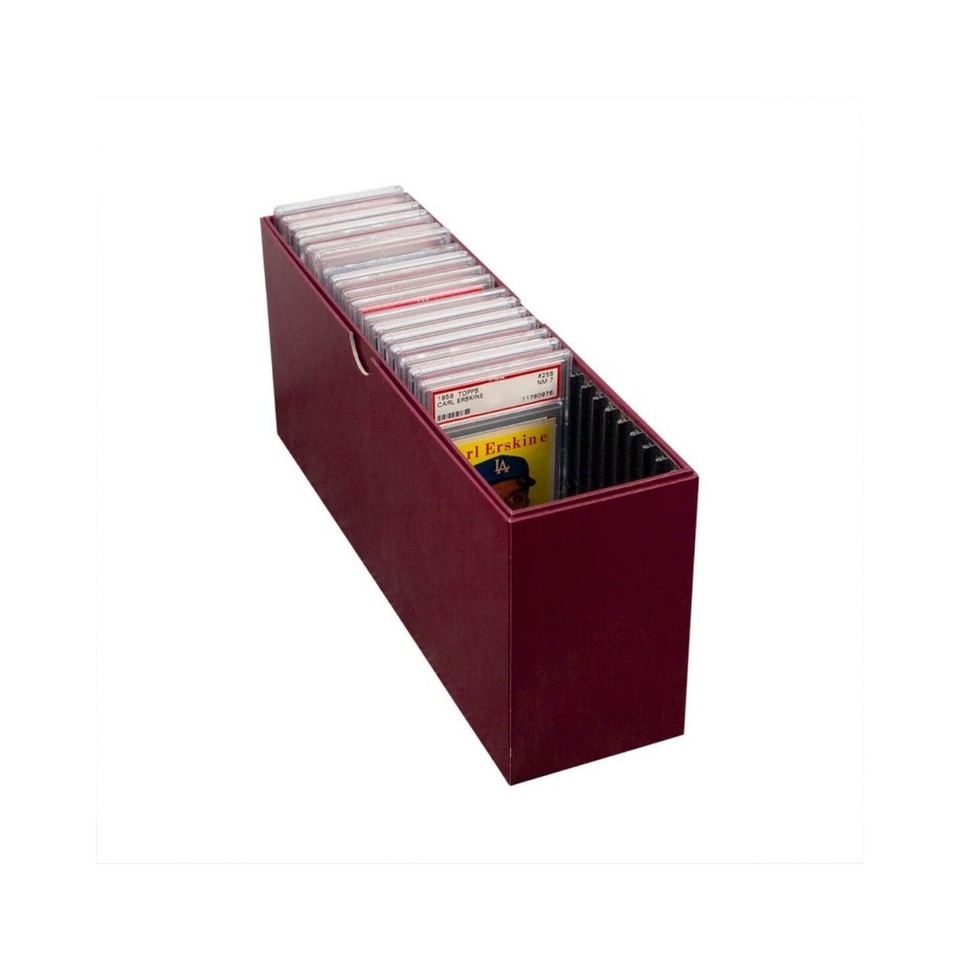 Slotted Graded Card Storage Box w/ Vault Lid - Fits PSA & Other Slabs ...