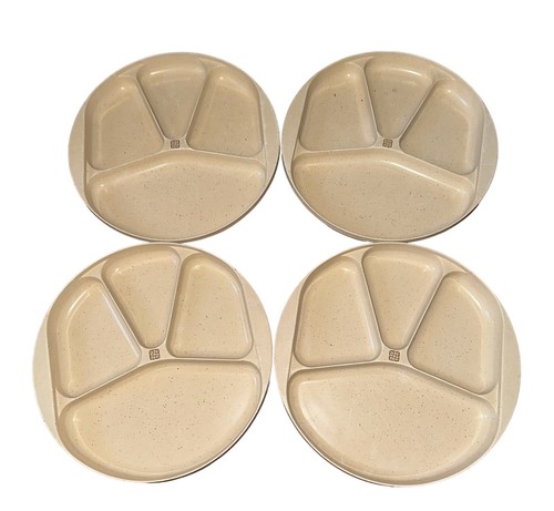 4 Vintage Littonware Dish Plates Divided Microwave 4 Compartment 9” NO ...