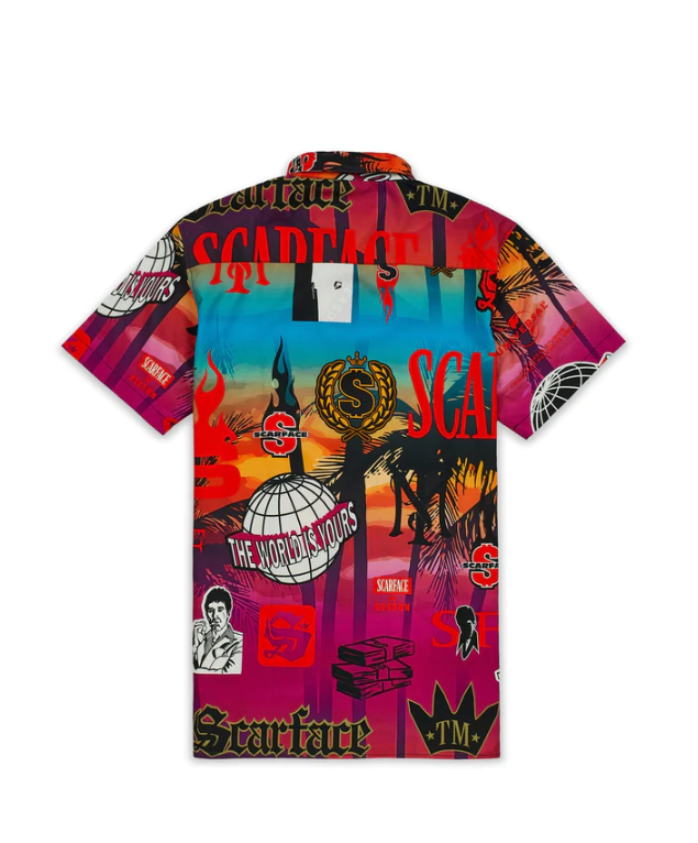 New Reason X Scarface Tony Montana 80's Button Up Dress Shirt Men's ...