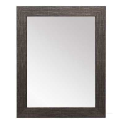 Brandtworks 36x32" Rectangle Wood Flat Frame Wall Mirror in Scratched ...