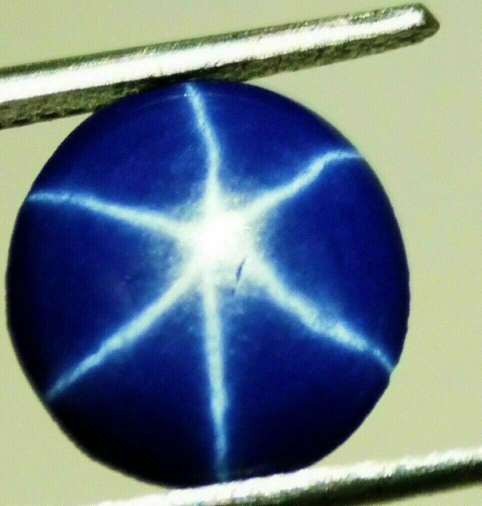 1.70 Cts. Natural 6 Rays Blue Star Sapphire Round Shape Certified ...