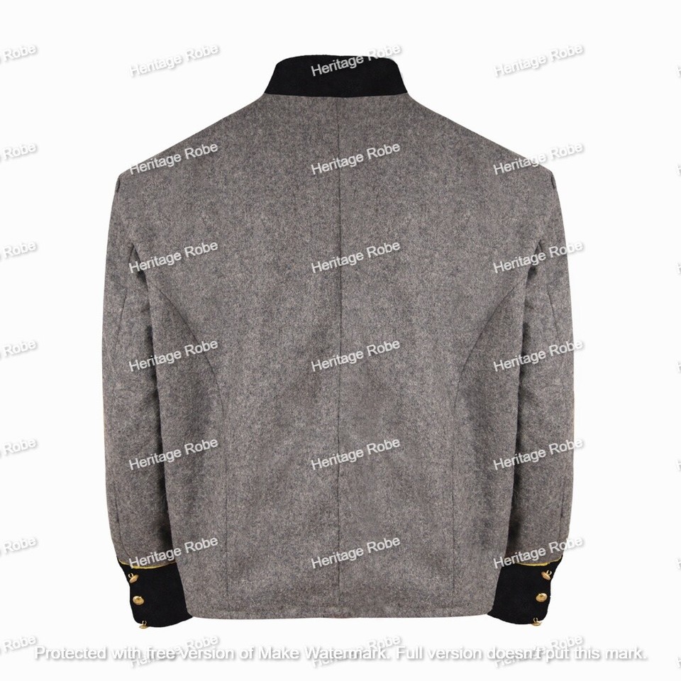 US Civil War Confederate Grey Shell Jacket Double Breasted DDP - No ...