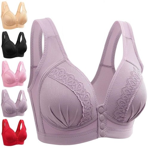 Push Up Front Closure Bra Plus Size Lingerie Women's Front Fastening ...