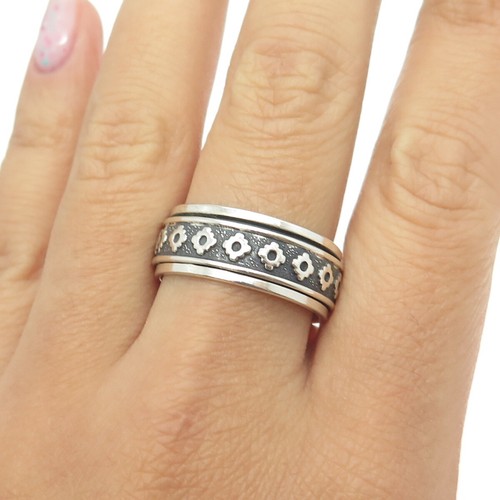 950 Silver Vintage Aztec Symbol Rotating Band Ring Size 10.25 | eBay