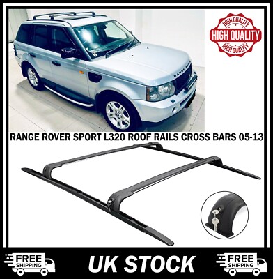 FOR RANGE ROVER SPORT L320 05-13 BLACK ROOF RACK RAILS CROSS BARS KIT ...