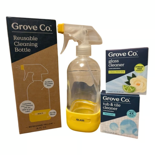 NIB Grove Collaborative Reusable Cleaning Bottle + Glass & Tub/Tile ...