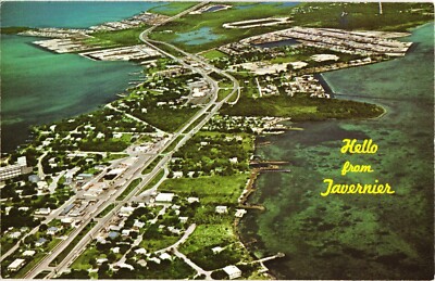 Tavernier Florida Keys Aerial View Postcard 1960s Overseas Hwy Oldest ...