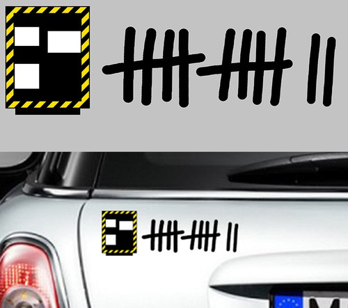 RADAR AUTOMATIQUE BARRES PERMIS NOIR 200x60mm AUTOCOLLANT STICKER AUTO ...