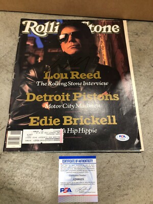 Lou Reed Rolling Stone Velvet Underground Signed Magazine PSA Loose ...