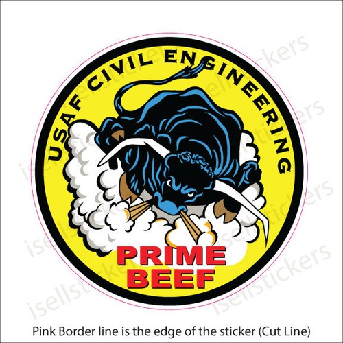 AF-1139 Air Force USAF Civil Engineering Prime Beef Bumper Sticker ...