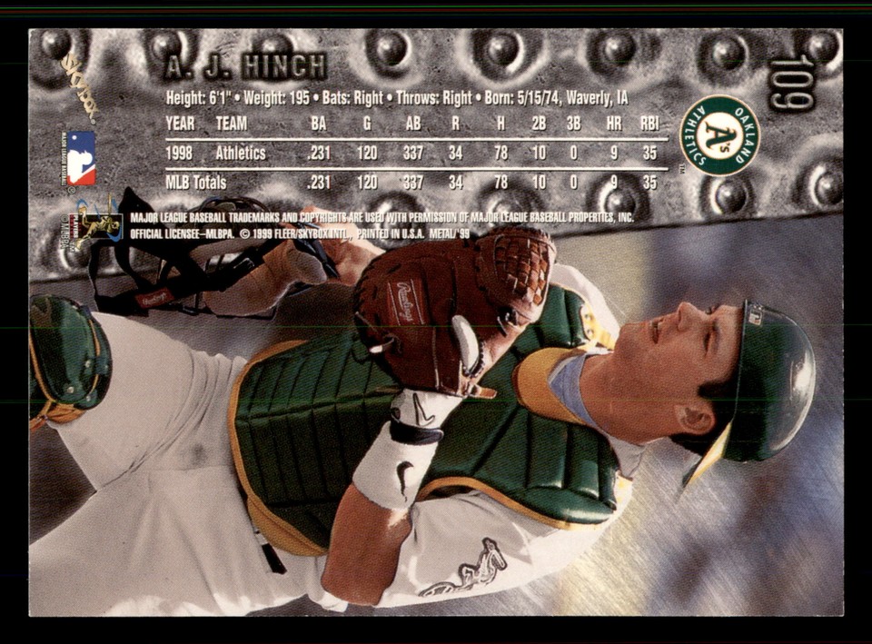 1999 Metal Universe A.J. Hinch #109 Oakland Athletics | eBay