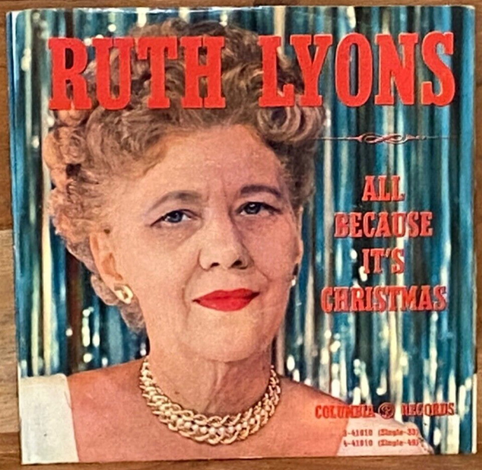 RUTH LYONS All Because It's Christmas 1960 COLUMBIA Holiday 45 w PS VG++ | eBay