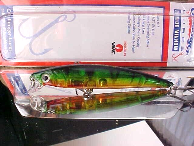 Challenger 3 1/2" Junior Minnow Lure JL120-GLPRH "GLASS PERCH" for Bass ...