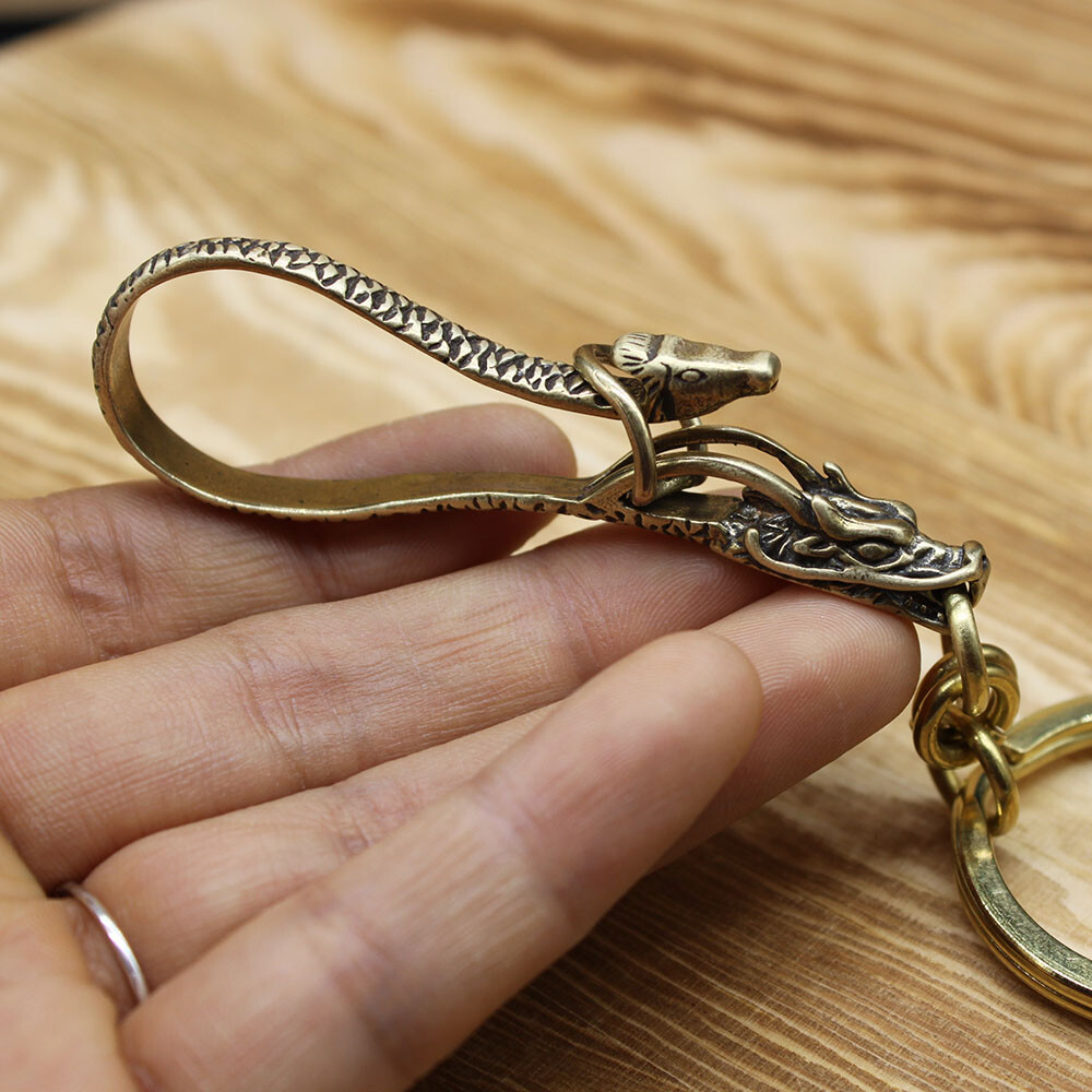 Solid Brass Keychains Pants Belt Clip Bag Car Keyrings Key Chain Holder ...