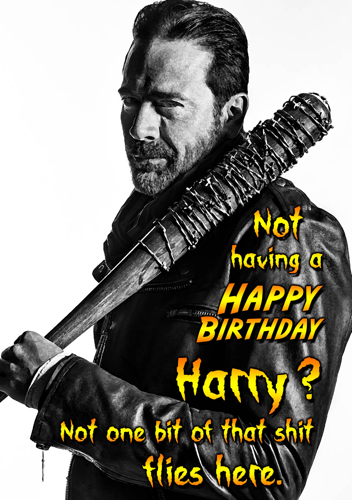 Jeffrey Dean Morgan WALKING DEAD NEGAN Personalised Happy Birthday ...