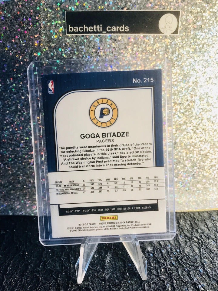 2019-20 NBA Hoops Premium Stock #215 Goga Bitadze Rookie Card Indiana ...