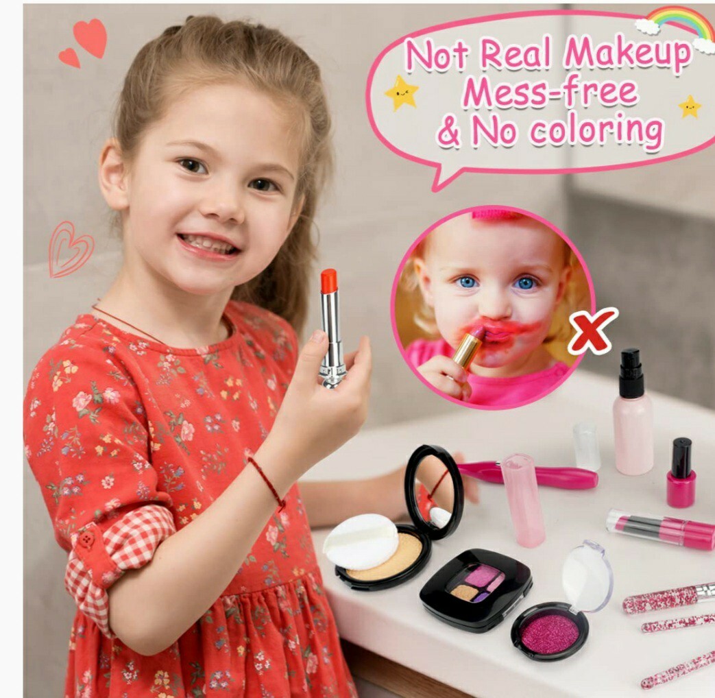 Pretend Make-up Play Set for Girls Ages 3,4,5,6+ Not real Makeup. | eBay