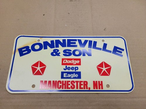 Bonneville Dodge Jeep Manchester NH Car Dealership Dealer License Plate ...
