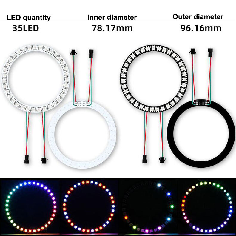 5V WS2812B 5050 RGB Full Color LED Ring Lights Pixel Lamp Individual ...