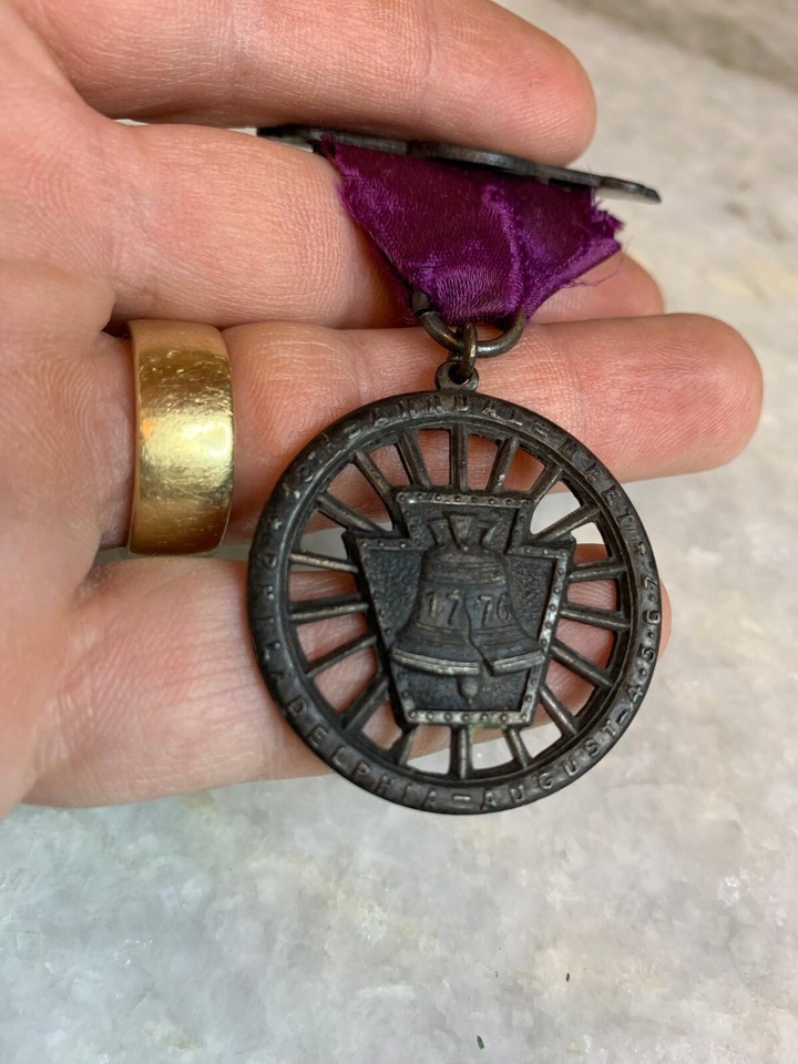 RARE Antique 1897 Bicycle Bike Pin Medal League American Wheelmen ...