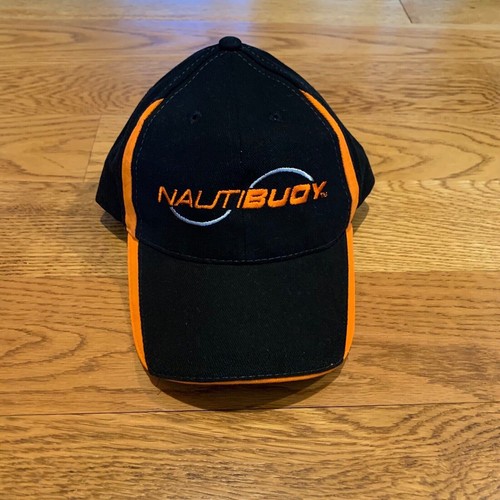 NAUTIBUOY MARINE Baseball Hat Black Orange Super Yacht Boating Nautical ...