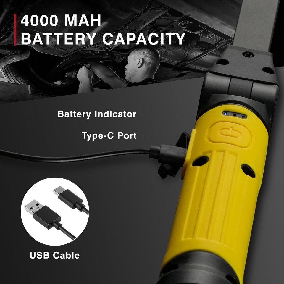 LED Torch Rechargeable Work Light 1000 Lumens Inspection Lamp with ...
