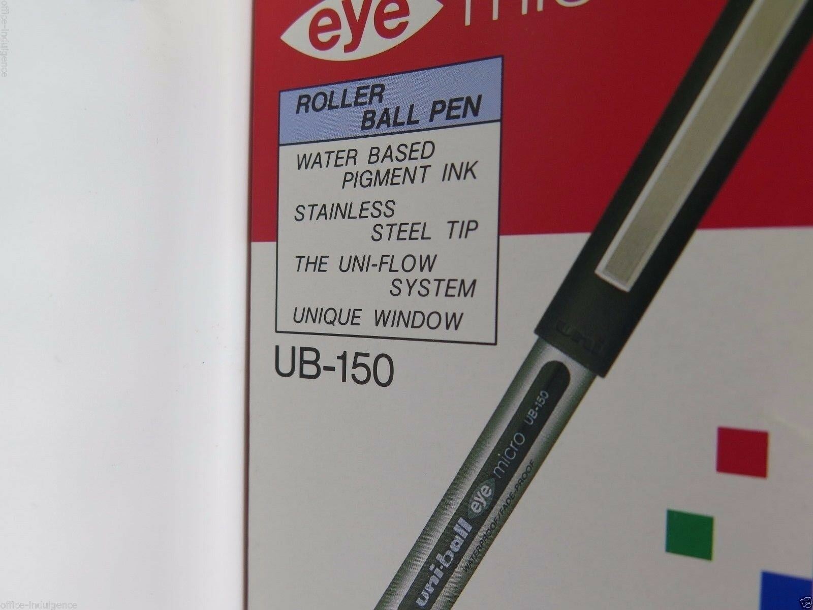 12 BLACK Uni-ball UB150 Eye Micro Pen 0.5mm S/Steel Tip Capped UB150BK ...