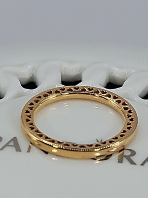 Authentic Pandora ROSE Classic Hearts of Pandora Ring #186237 Sz. 6.0 ...
