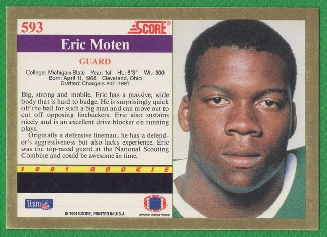 1991 Score - #593 Eric Moten (RC) for sale online | eBay