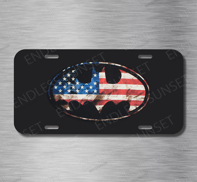 Batman USA US Batmobile American Patriot License Plate Front Auto Tag ...