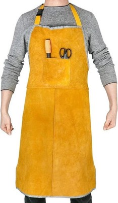 Heavy Duty Leather Welding Work Shop Apron Heat and Flame Resistant ...