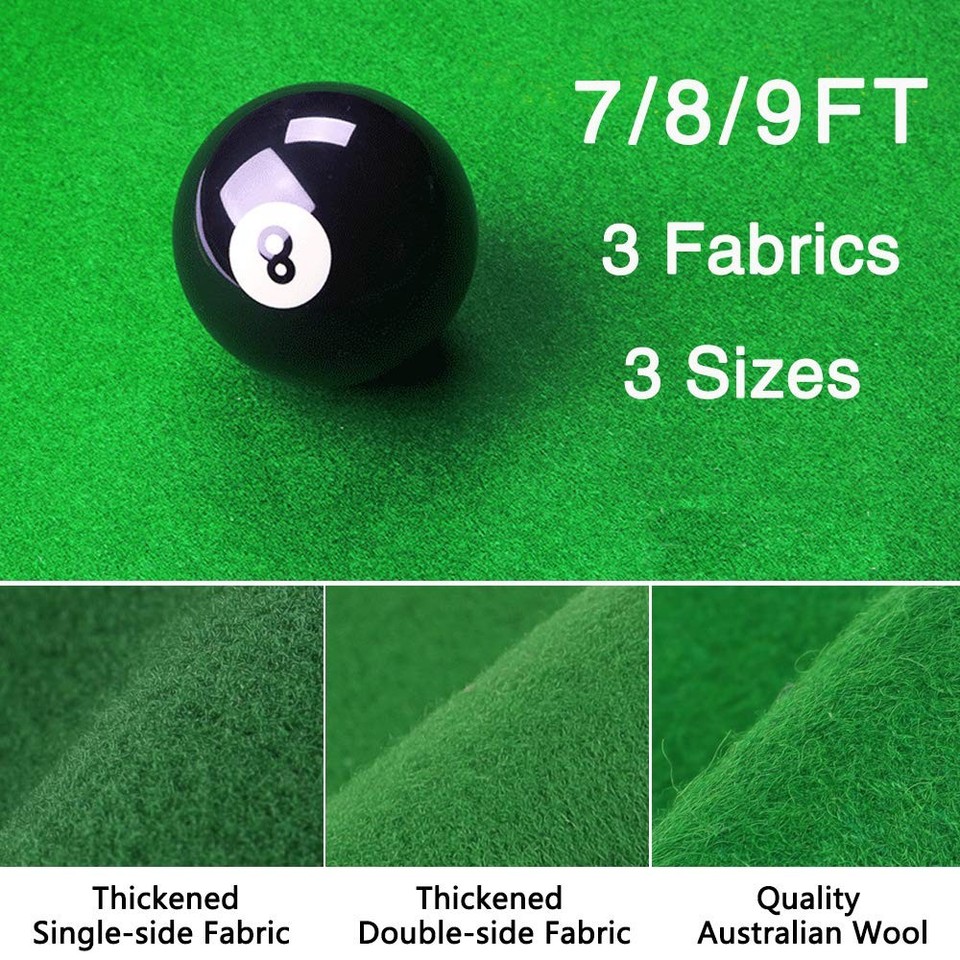 Boshen Billiard Cloth Pool Table Felt with 6 Cloth Strips for 8 Foot ...