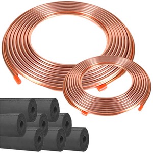 Copper Line Refrigeration Set 50 feet 3/4", 3/8" & Rubatex Insulation ...