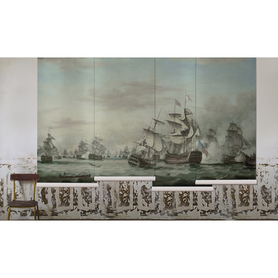Ship Battle removable Art wall decor Painting wall mural Peel and stick ...
