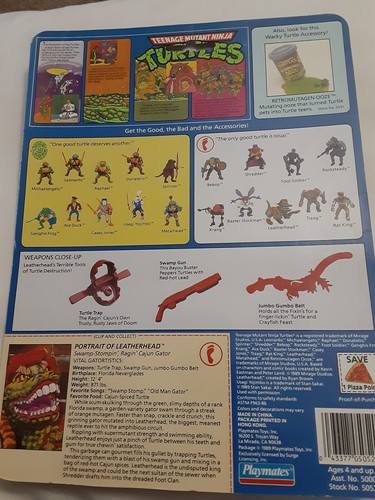 Teenage Mutant Ninja Turtles TMNT Leatherhead File Card Back 1989 ...