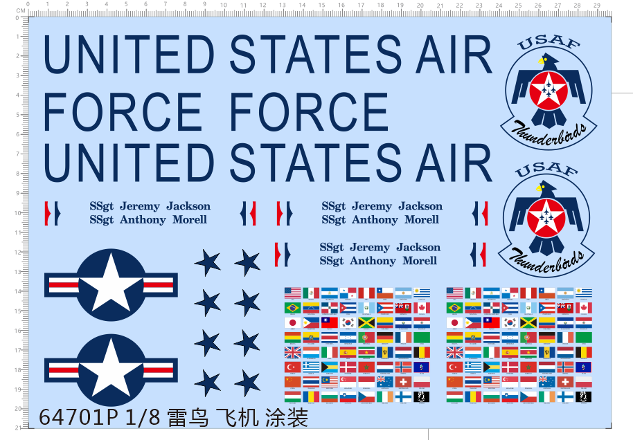 1/8 decals for USAF F-16 Thunderbird (64701P) | eBay