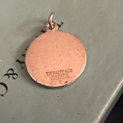 VINTAGE TIFFANY & CO MAKERS STERLING SILVER CHARM PENDANT ROUND CIRCLE ...