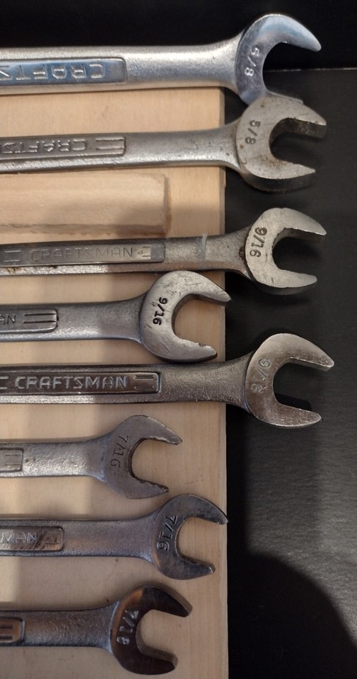 Vtg Craftsman 8 piece SAE Mixed Lot Open End Wrenches Clean & Usable ...