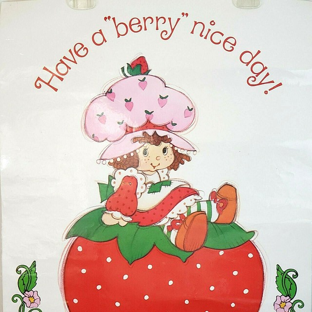 Vintage 1980s Strawberry Shortcake Poster Have A Berry Nice Day 20"X28 ...
