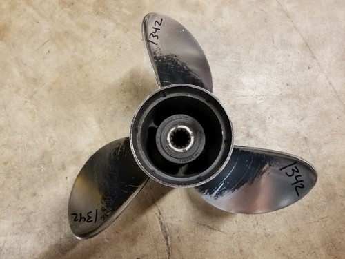 12 3/4" X 21P OMC STAINLESS PROP, 389512, FITS EVINRUDE JOHNSON 13 ...