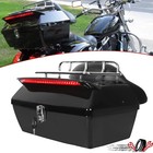 Black Motorcycle Trunk Tail Box Luggage Case top rack For Honda Harley ...