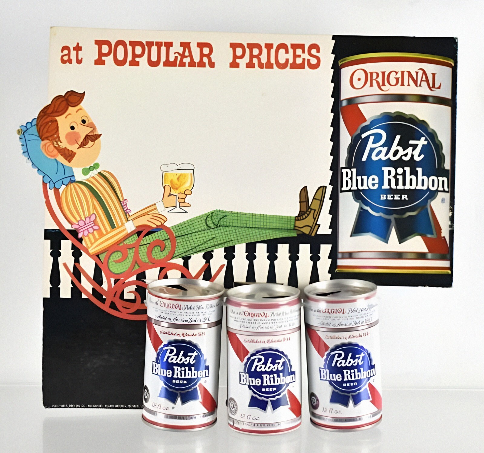 1960s Pabst Blue Ribbon Beer Counter Display 11x17 3-D Replica | eBay