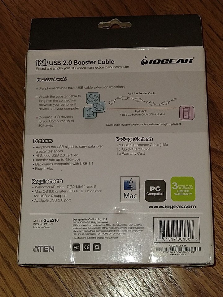 IOGEAR 16Ft USB 2.0 Booster Cable Hi Speed GUE216 | eBay