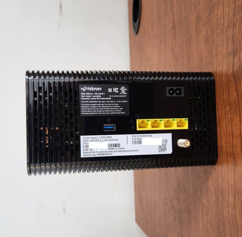 Hitron CODA-4582 DOCSIS 3.1 Wi-Fi Gateway Modem Router | eBay